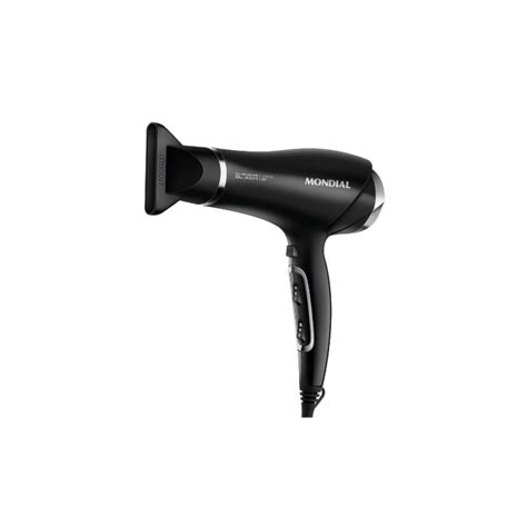 secador de cabelo mondial 127v 60hz scn 04 preto cromado clara eletro