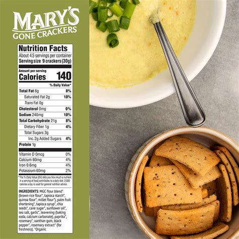 â€œmarys Gone Crackers Garlic Rosemary Organic Gluten Free Real Thin