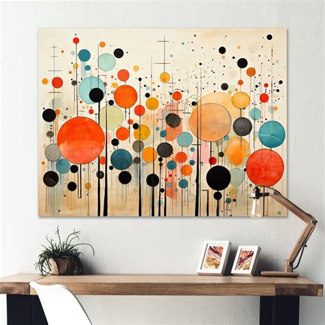 Designart Green Beige Mid Century Modern Retro I Mid Century Wall Art