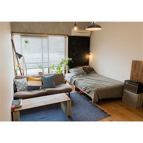 1kのお部屋どうしてる？6〜8畳のお役立ちレイアウト実例 ワンルームアパートのデコレーション インテリアデザイン 自宅で