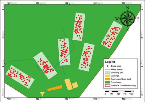 inventory of tree s points in ayer keroh recreational forest