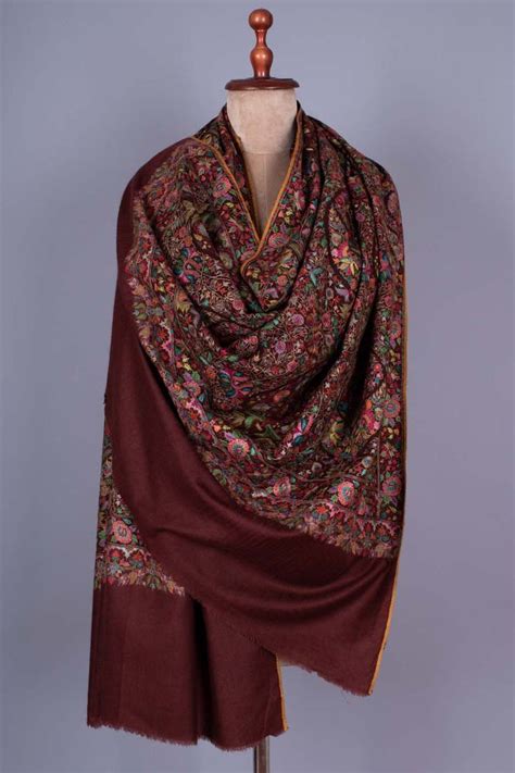Black Kashmiri Sozni Hand Embroidered Pure Pashmina Shawl Artofit