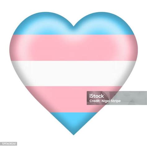 클리핑 경로 3d 그림과 함께 흰색에 고립 된 트랜스젠더 플래그 하트 버튼 국제 트랜스젠더 가시화의 날에 대한 스톡 벡터 아트 및 기타 이미지 국제 트랜스젠더 가시화의