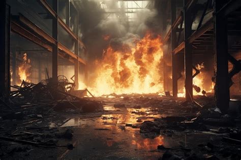 Premium Photo A Dramatic Explosion Of An Abandoned Factory Symbo 00276 01