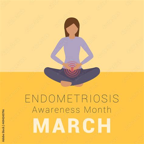 National Endometriosis Awareness Month March Info Graphic Stock Vector