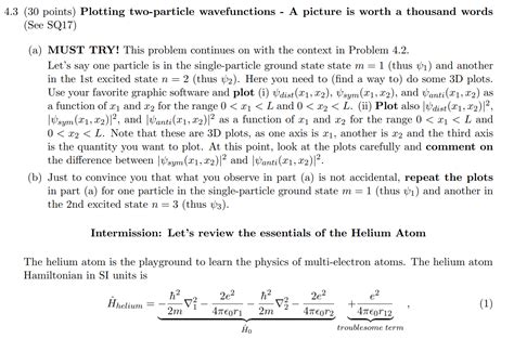43 30 Points Plotting Two Particle Wavefunctions