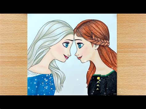 How To Draw Elsa And Anna Together