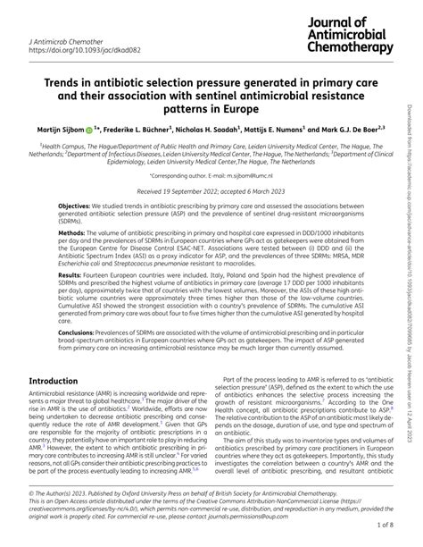 Pdf Trends In Antibiotic Selection Pressure Generated In Primary Care And Their Association