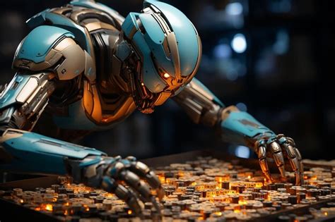 Premium Photo A Robot Assembling Micro Components