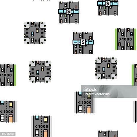 Ilustración De Patrón Vectorial De Vectores De Carretera Urbana Y Rural Sin Fisuras Y Más