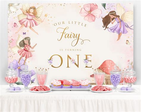 Fairy Birthday Backdrop Fairy Garden Party Backdrop Whimsical Fairy