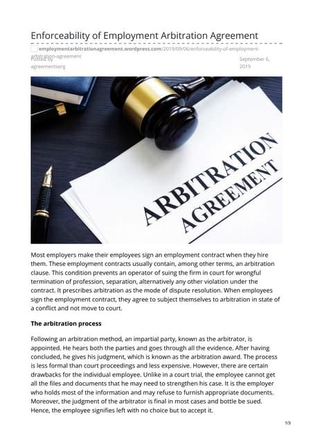 Employment Arbitration Agreement Pdf