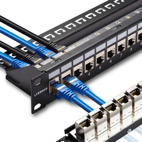 Lysymixs 24 Port Rj45 Patch Panel Cat6 Stp Feed Through