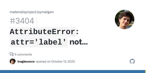 ` attributeerror` `attr label ` not found on `periodicsite` · issue