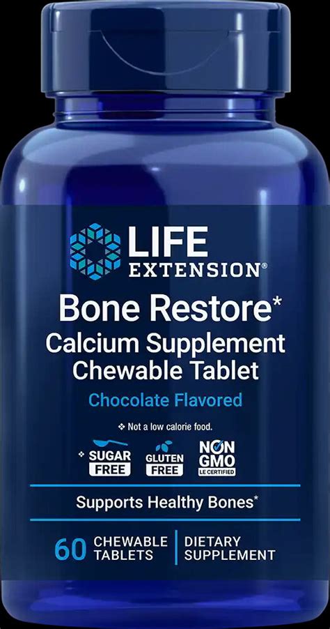 Life Extension Bone Restore Chewable Tablets Chocolate 60 Chewable Tablets Best Deals