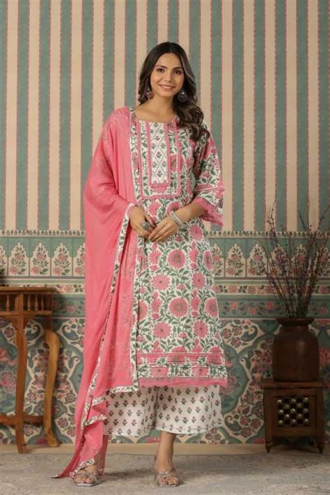 Buy Indyes Women Kurta Palazzo Dupatta Set Online At Best Prices In