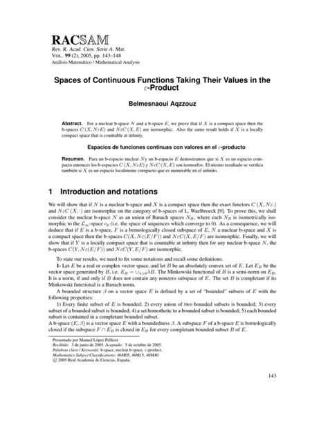 Spaces Of Continuous Functions Taking Their Values In The ε