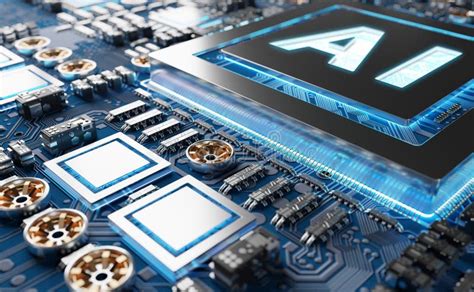 Artificial Intelligence In A Modern Gpu Card 3d Rendering Stock Illustration Illustration Of