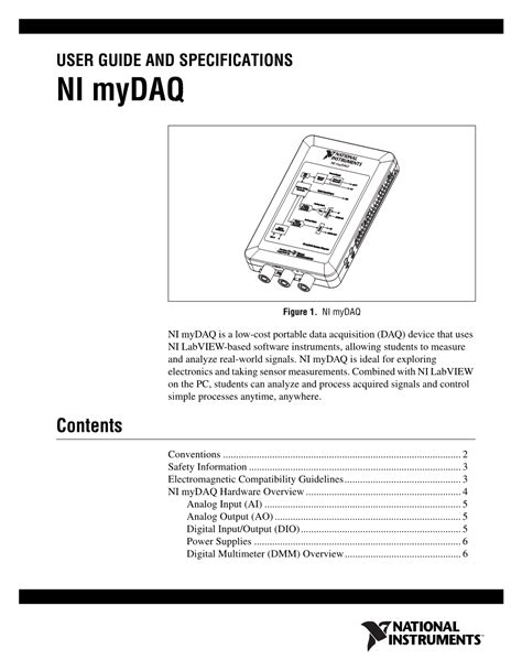 Ni Mydaq User Guide And Specifications 2 Nicom This Icon Denotes A Caution Which Advises You