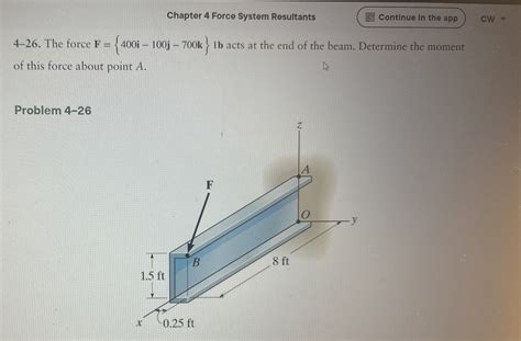 Solved Chapter 4 ﻿force System Resultants4 26 ﻿the Force