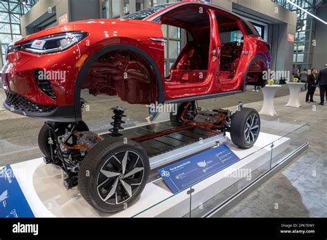 New York New York April 05 The Volkswagen Id4 Ev Chassis Seen At