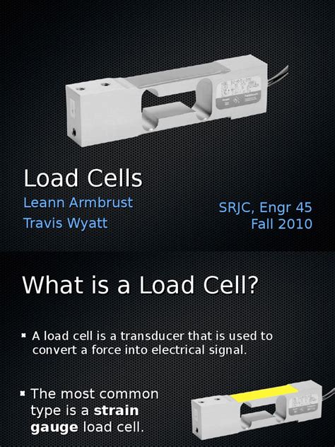 Load Cells Pdf Electrical Resistance And Conductance Electricity