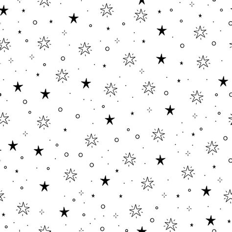 낙서 원활한 패턴의 라인 스타 반짝이 광택 스타 샤인 글로우 스파크 반짝이 스파클 빛 배경 손으로 그린 스케치 낙서 스타일 프리미엄 벡터