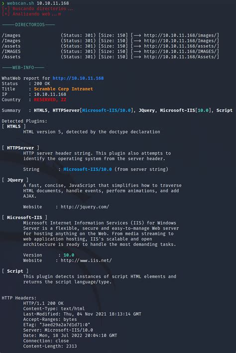 Github H4ckm1ndwebscan Script Automatizado Para Realizar Un Escaneo