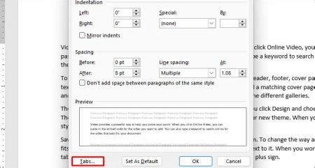 How To Insert A Tab Stop In Word