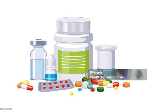 다양한 의약품 캡슐 정제 및 약물병 제약 벡터 만화 평면 일러스트레이션 알약에 대한 스톡 벡터 아트 및 기타 이미지 알약 약품 캡슐 약 Istock