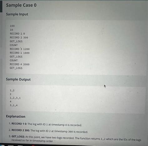 solved 1 record 10 the log with id 1 at timestamp 0 is
