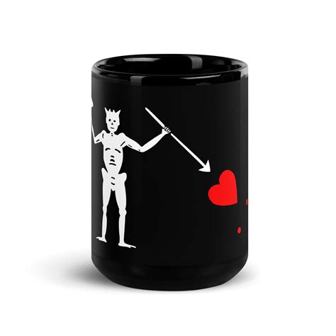 Blackbeard Pirate Flag Black Glossy Mug Britkitusa