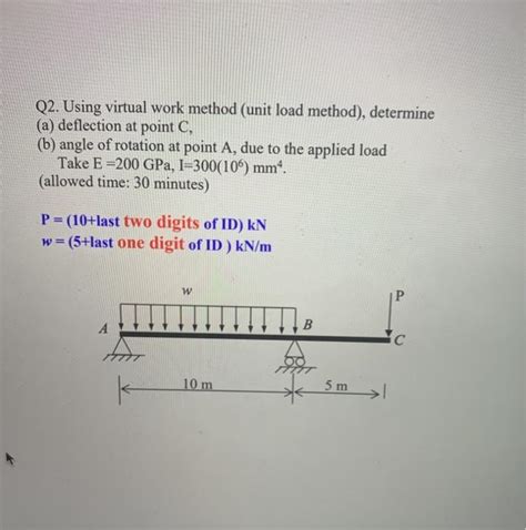 solved q2 using virtual work method unit load method