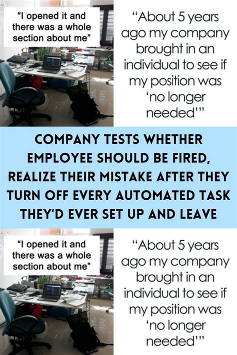 Company Tests Whether Employee Should Be Fired Realize Their Mistake