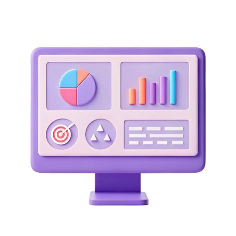 3d Render Of A Computer Screen Displaying Business Analytics 59253709 Png