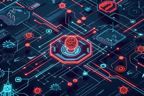 Premium Photo A Computer Screen Displaying A Red Light Indicator