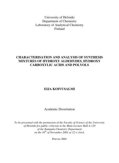 Hplc Analysis Apparatus And Methods Characterisation And Analysis Of Synthesis Mixtures Of