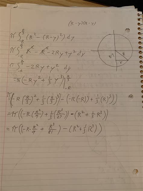 College Calc Ii Integration Cant Figure Out How To Do This I Do Pythagoras To Get R In Terms
