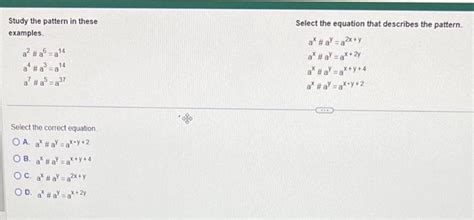 Solved Study The Pattern In These Examples Select The Chegg Com