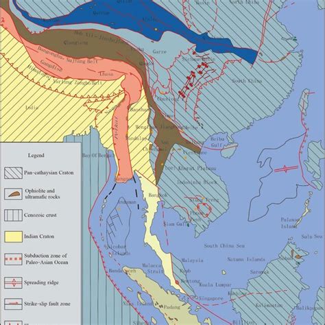 1 Sketch Of Geological Structure Of East Tethys Download Scientific Diagram