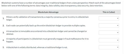 Solved Blockchain Systems Have A Number Of Advantages Over Chegg