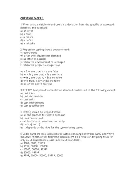 Istqb Questions Pdf Software Testing Software Bug