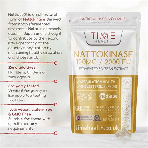 Nattokinase 2000 Fu 100mg Japanese Natto Enzyme Capsules Uk Made