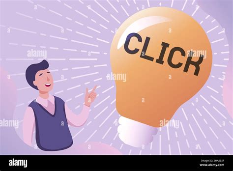 Sign Displaying Click Concept Meaning Act Of Pressing A Button On A