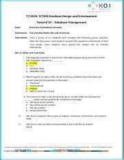 ICT Tutorial Docx T ICT Database Design And Development Tutorial Database