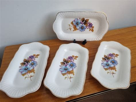 Mayfair Pottery Rectangular Floral Dishes Etsy