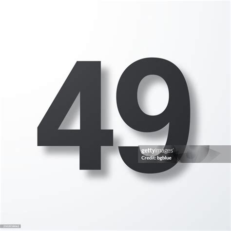 49 Number Fortynine Icon With Shadow On White Background High Res Vector Graphic Getty Images