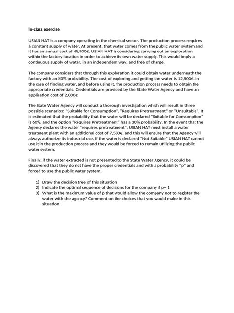Decision Tree Exercise In Class Pdf