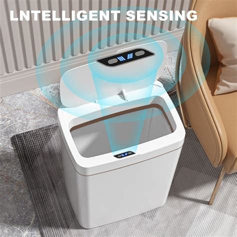Ddp 14l Smart Trash Bin Wireless Sensor Usb Rechargeable Automatic Trash Can Kick Sensor Dustbin
