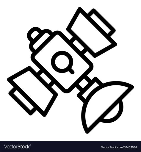 Satellite Tower Icon Outline Style Royalty Free Vector Image